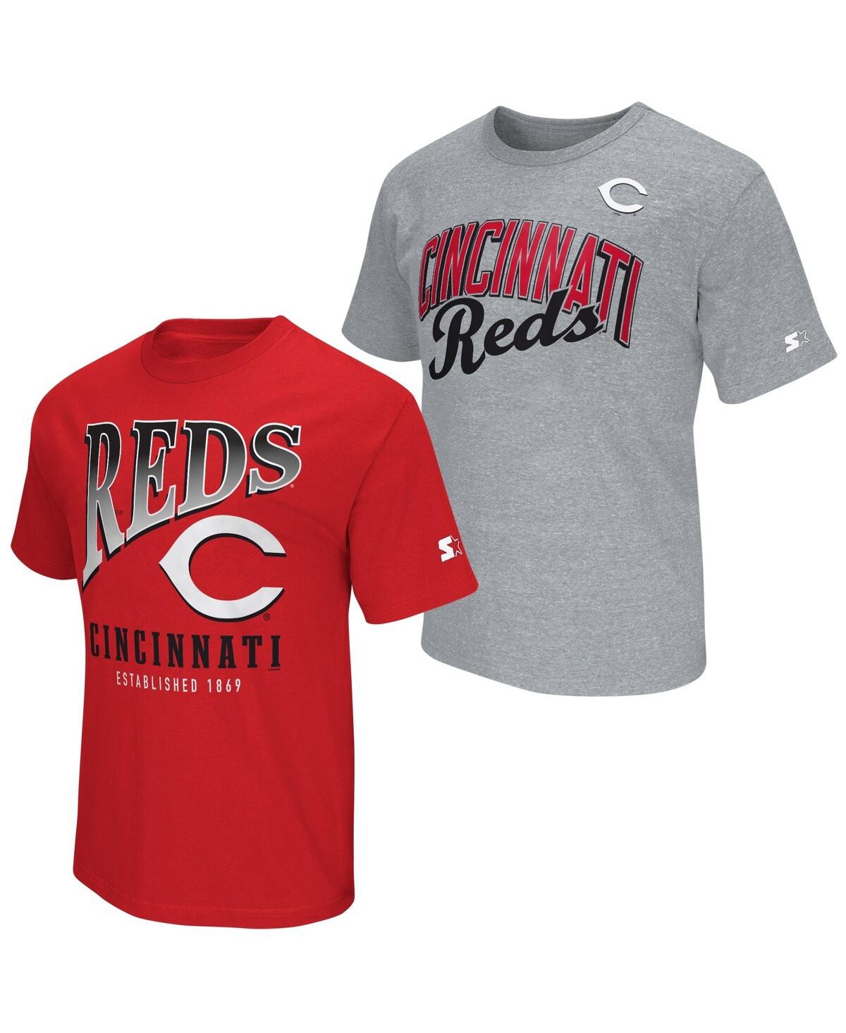 Click here for Starter Mens Red/Heather Gray Cincinnati Reds Two-... prices