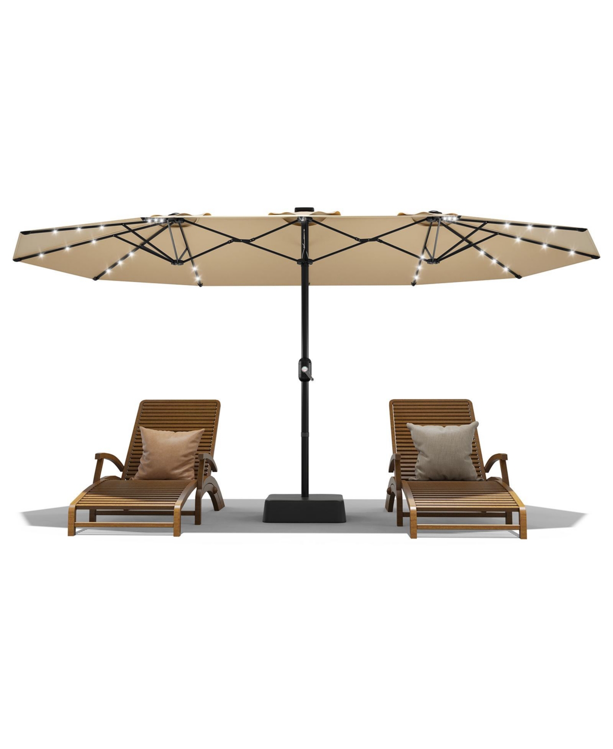 Click here for homfan 15FT Double-Sided Patio Umbrella with Solar... prices