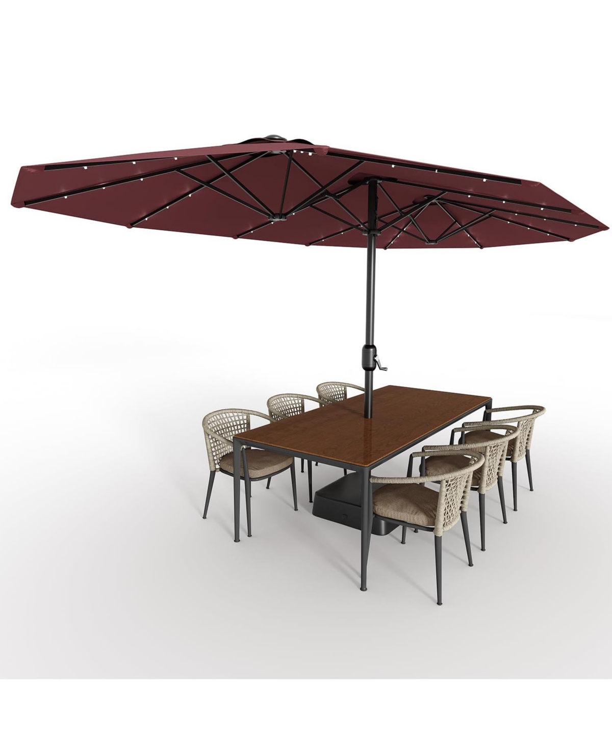 Click here for homfan 15FT Double-Sided Patio Umbrella with Solar... prices