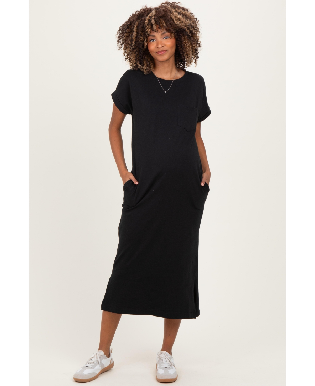 Click here for Pinkblush Maternity Dusty Blue Pocket Front Midi T... prices