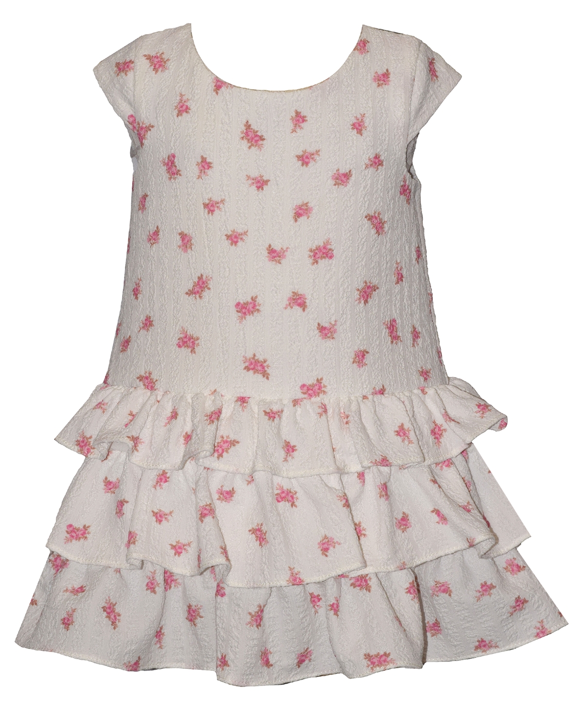 Click here for Bonnie Baby Baby Girls Round-Neck Dress - White/Pi... prices