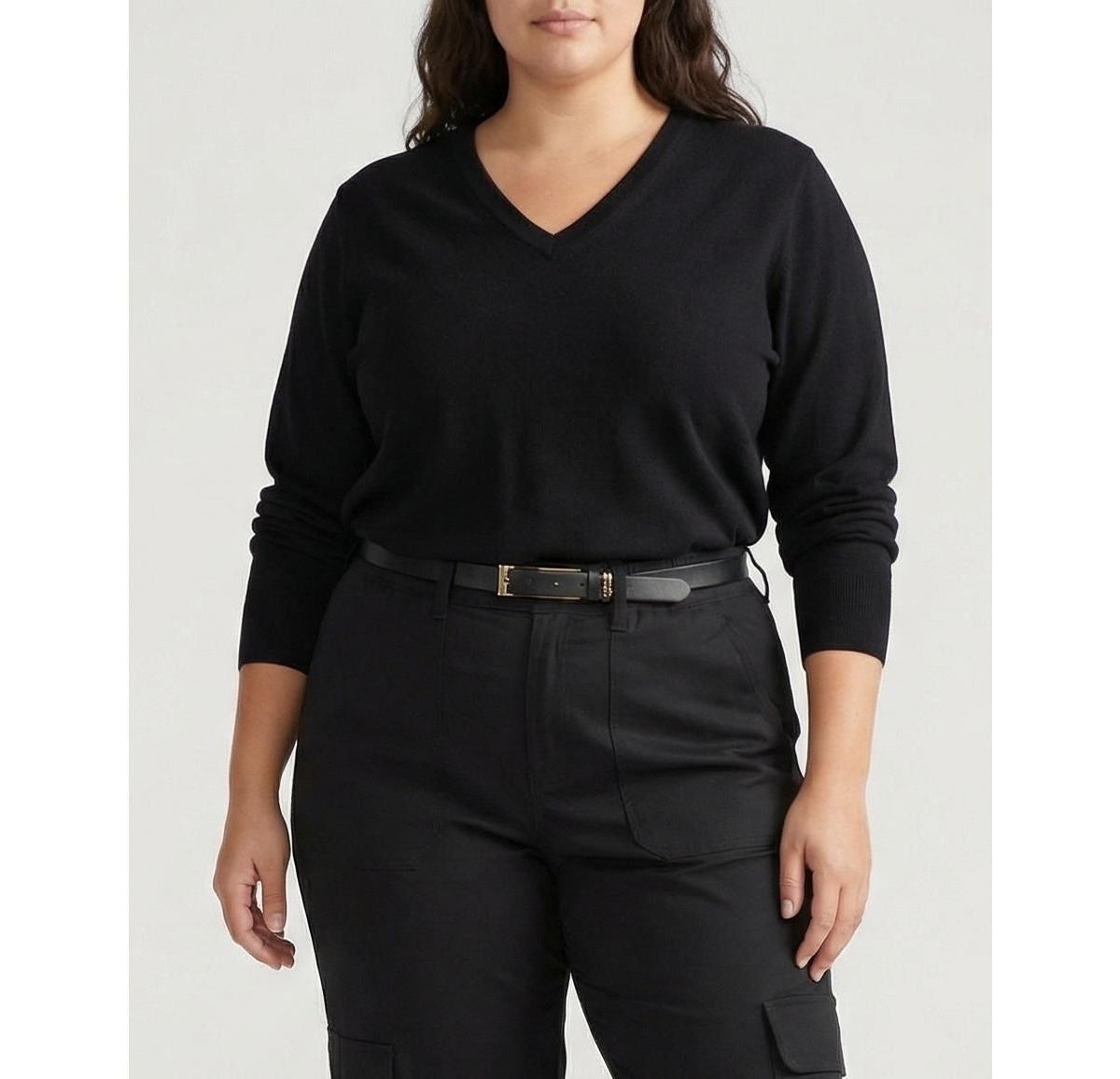 Click here for Universal Standard Plus Size Savvy Fine Knit V Swe... prices