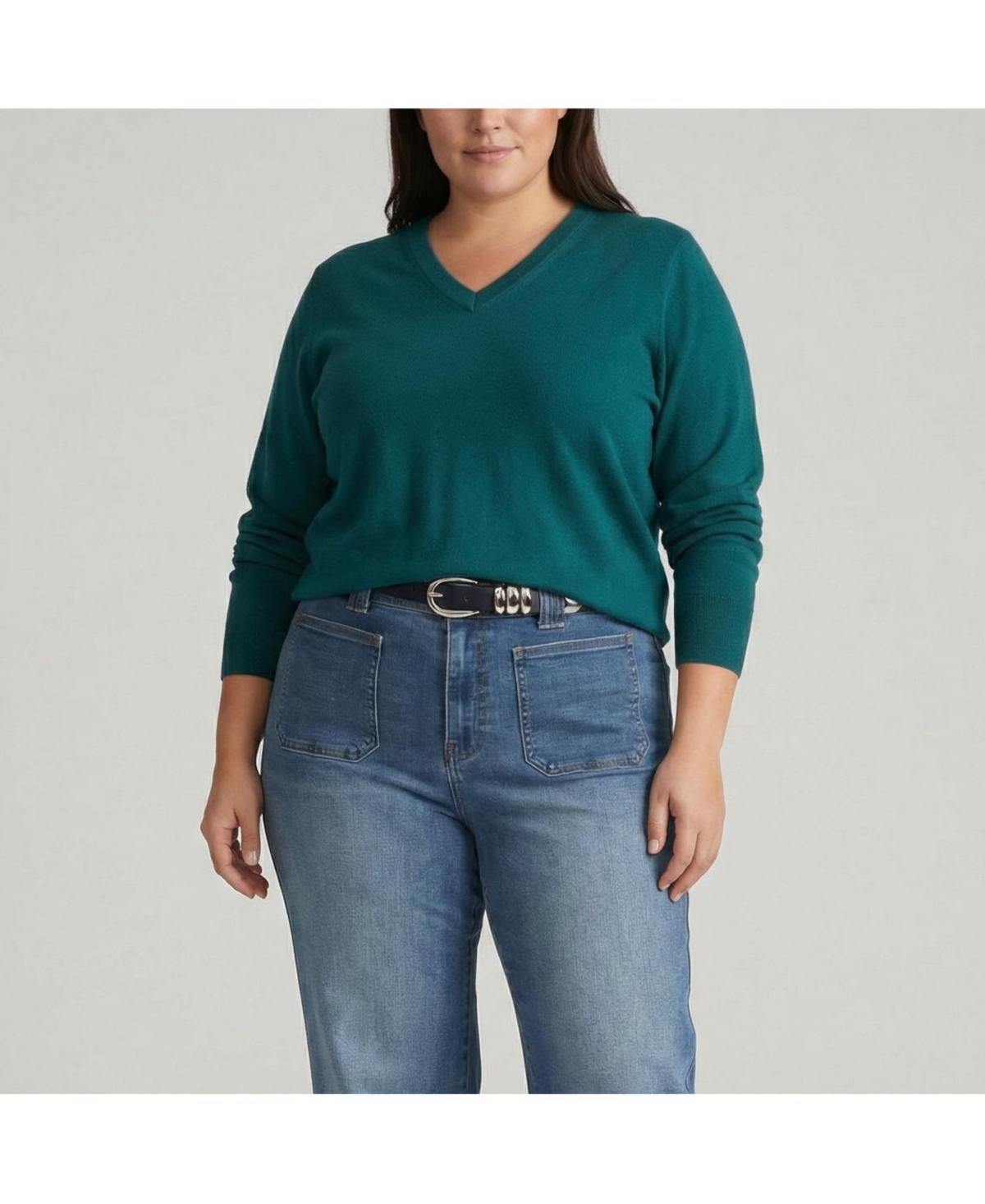 Click here for Universal Standard Plus Size Savvy Fine Knit V Swe... prices