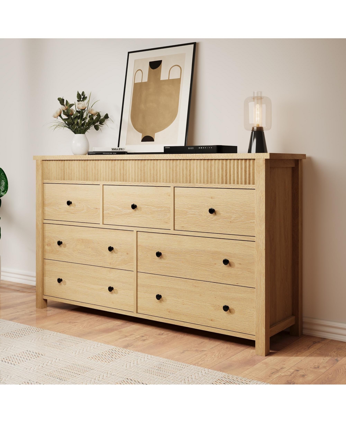 Click here for gaomon 7 Drawer Fluted Dresser for Bedroom  Wooden... prices