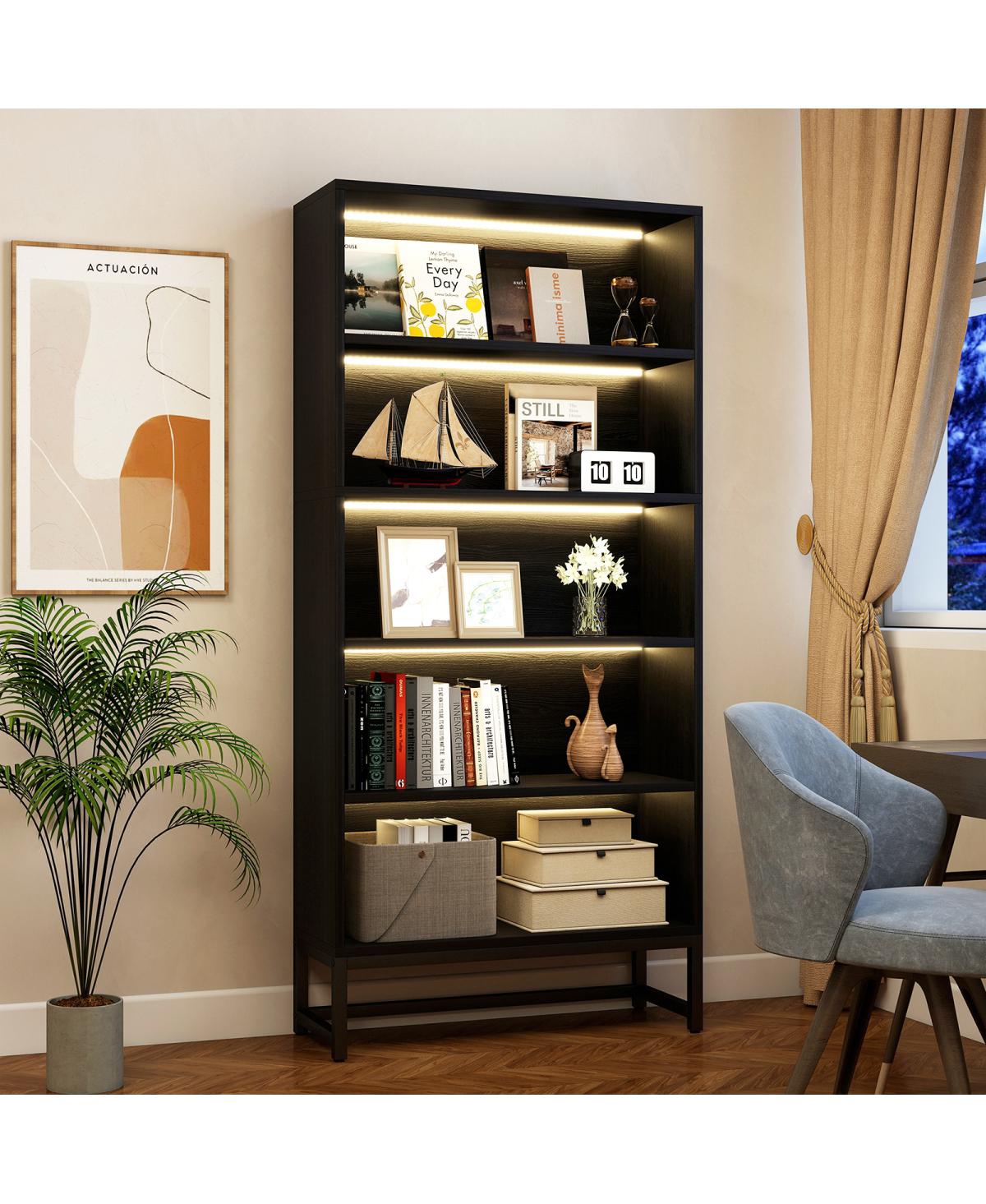 Click here for Streamdale Furniture Led 5-Tier Tall Bookcase with... prices