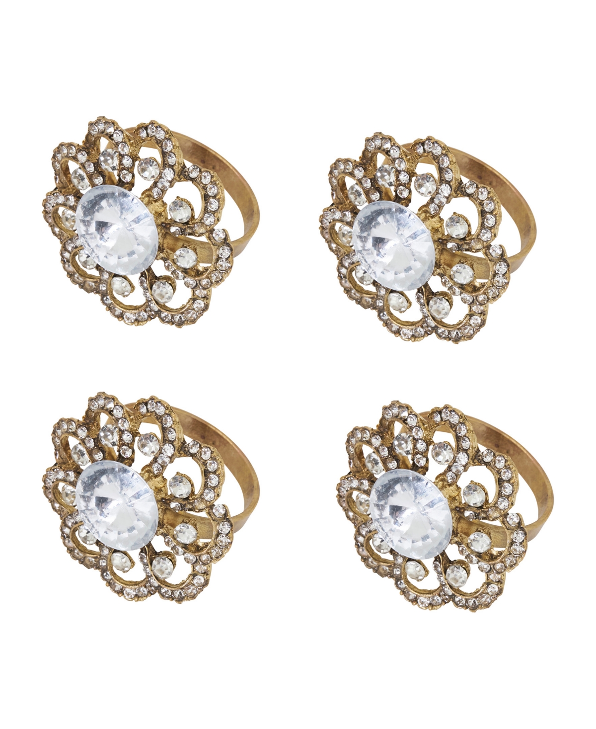 Click here for Saro Lifestyle Napkin Ring with Large Jewels Desig... prices