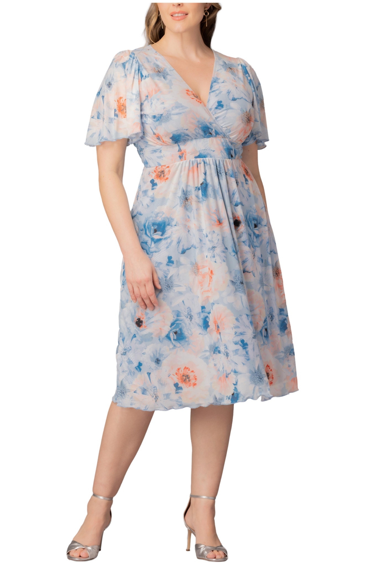 Click here for Kiyonna Plus Size Margot Mesh Cocktail Dress - Pur... prices