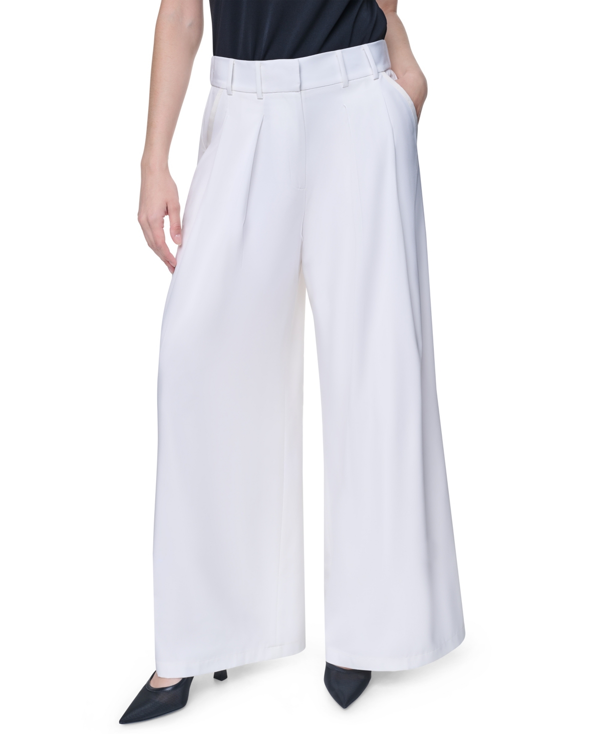 Click here for Dkny Womens Every Day Stretch Wide-Leg Pants - Ivo... prices