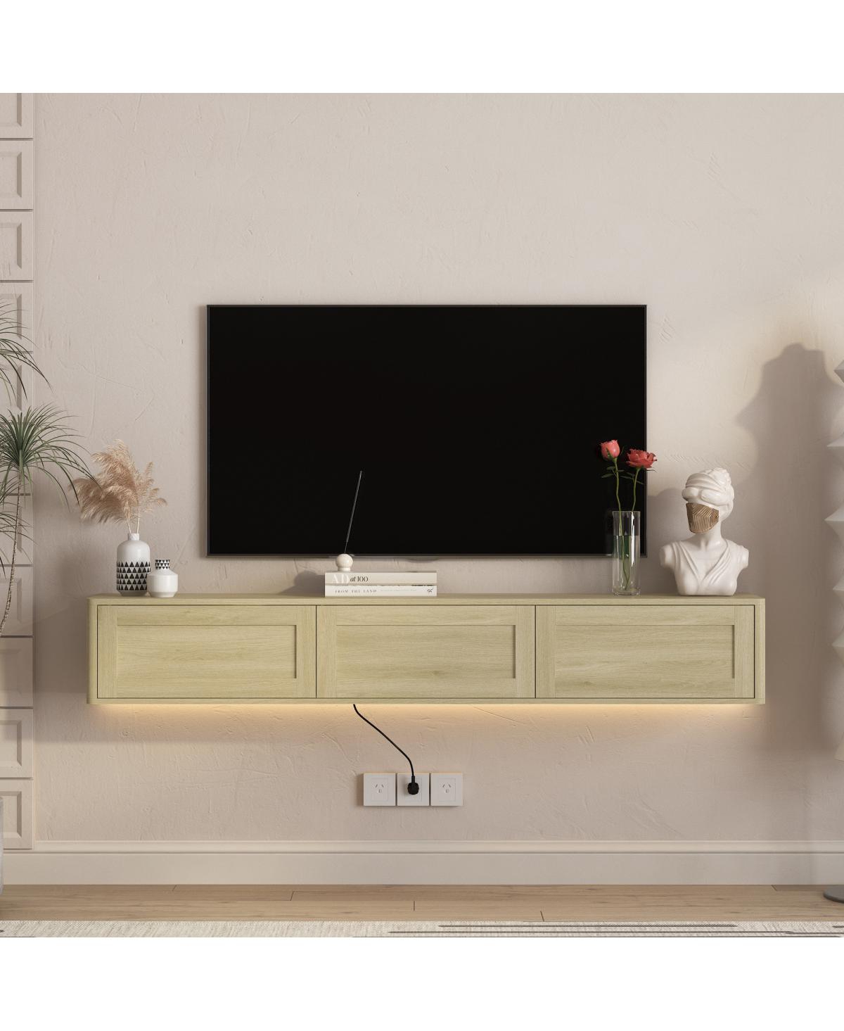Click here for Streamdale Furniture Floating Led Tv Stand with Po... prices