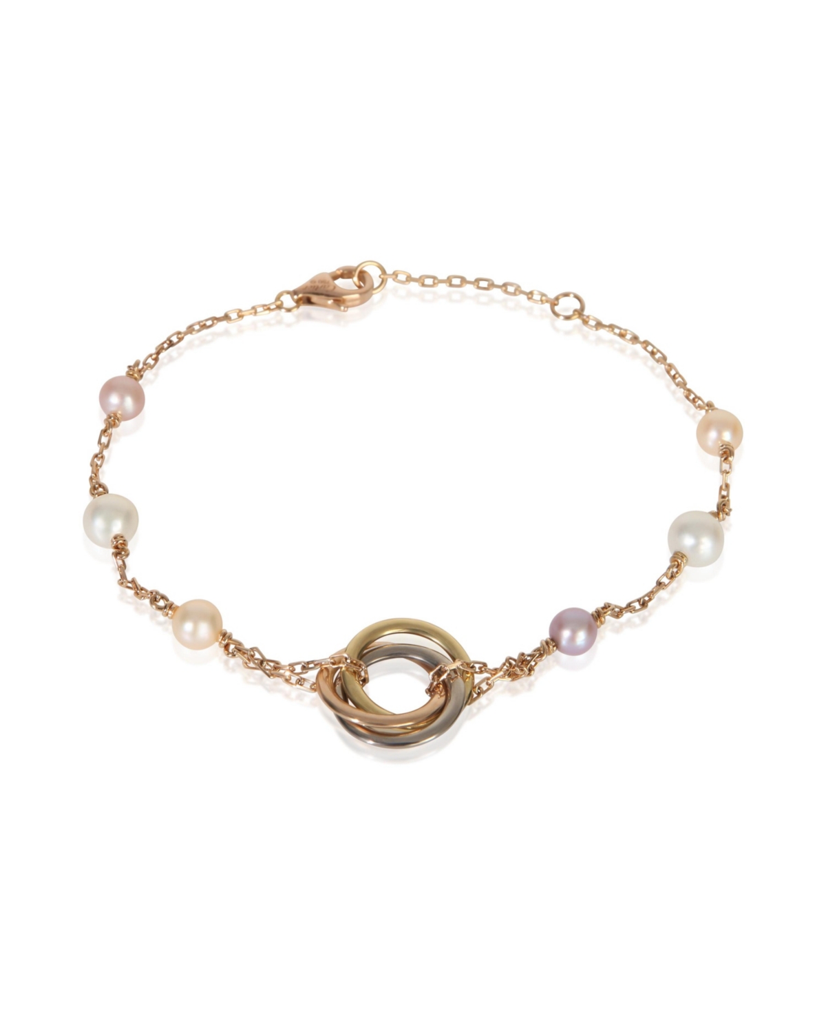 Click here for Pre-Owned Cartier 3-Tone Gold Pearl Trinity Bracel... prices