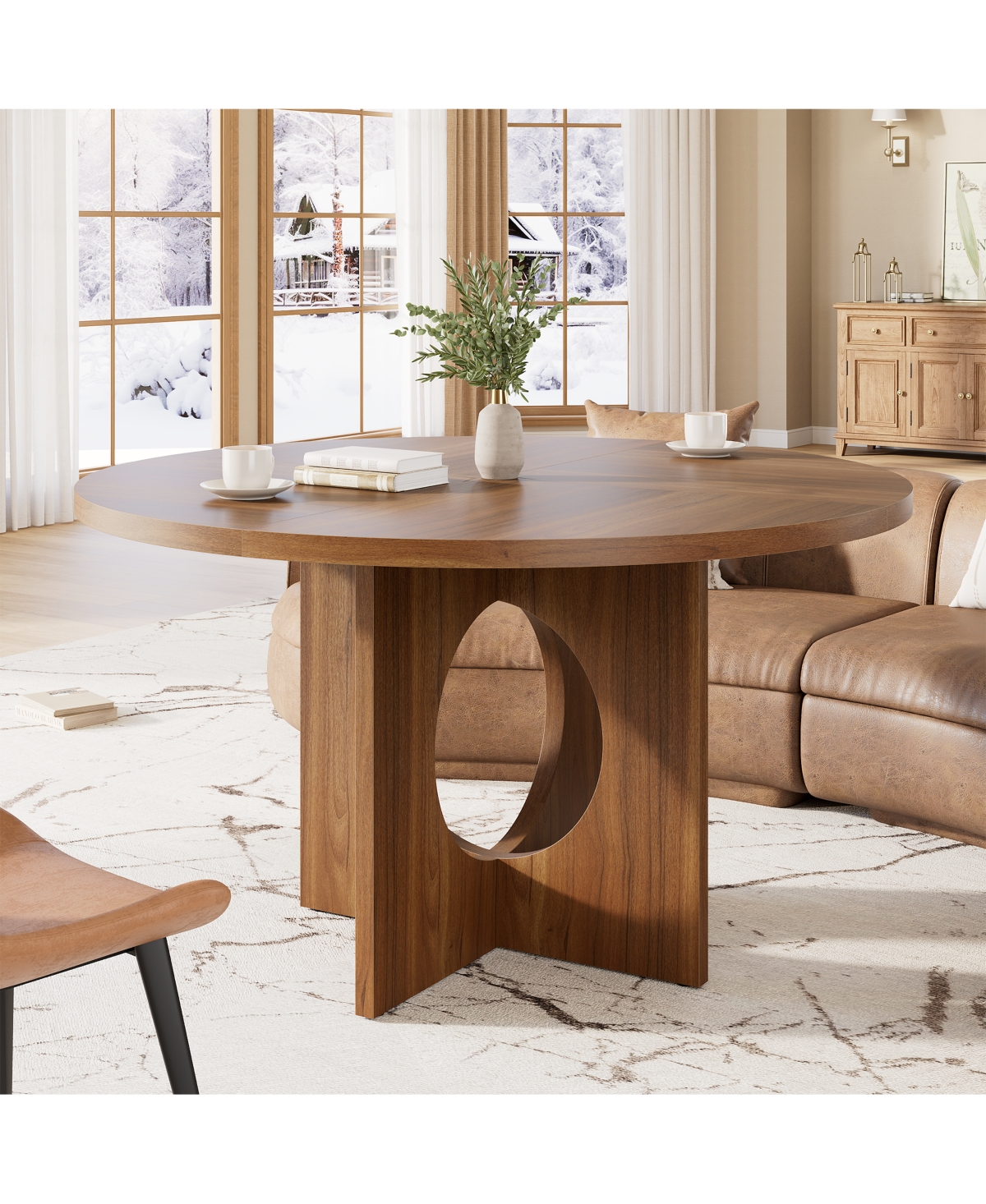 Click here for homfan Round Space-Saving Dining Table for 4-6  Mo... prices