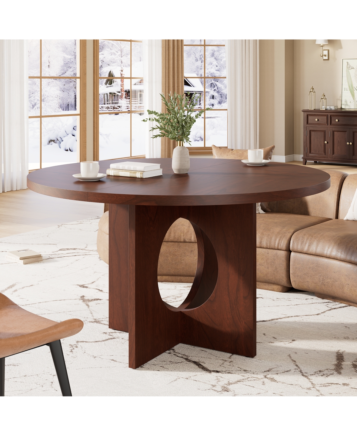 Click here for homfan Round Space-Saving Dining Table for 4-6  Mo... prices