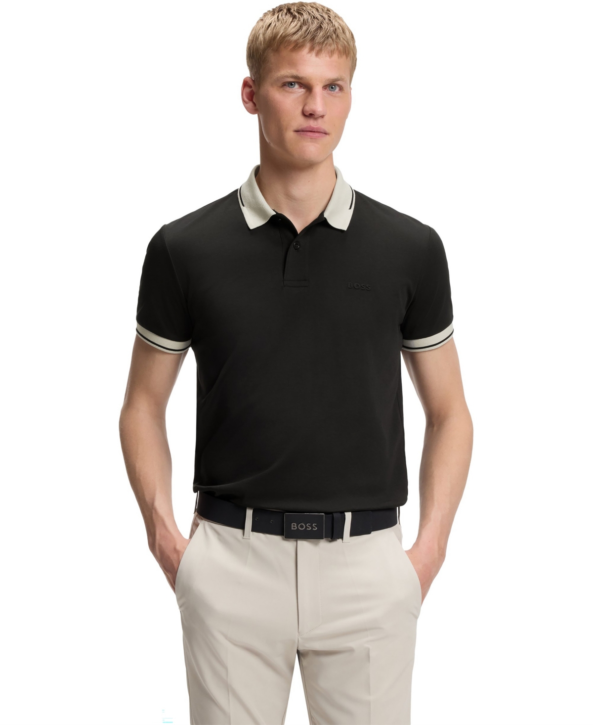 Click here for Boss by Hugo Boss Mens Slim-Fit Cotton Polo Shirt... prices