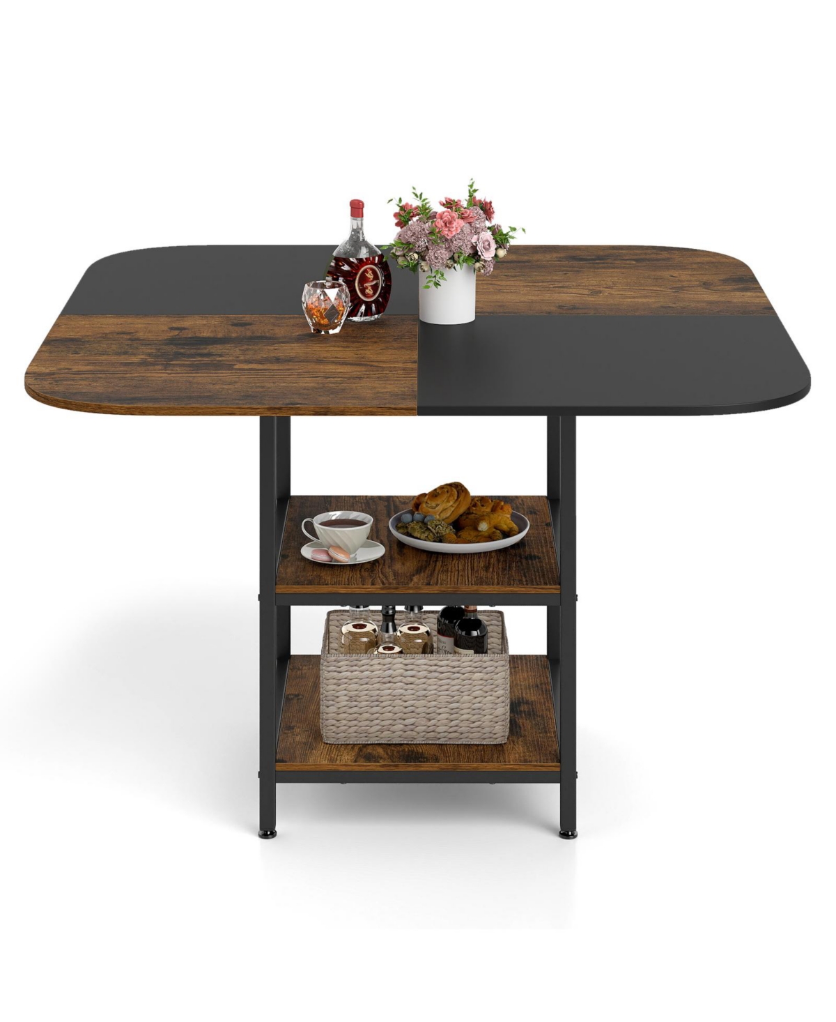 Click here for Gymax Square Dining Table w/Double-colored Splice... prices