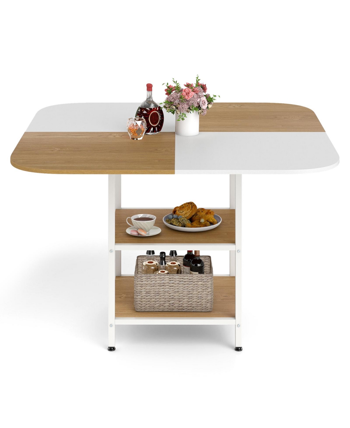 Click here for Gymax Square Dining Table w/Double-colored Splice... prices