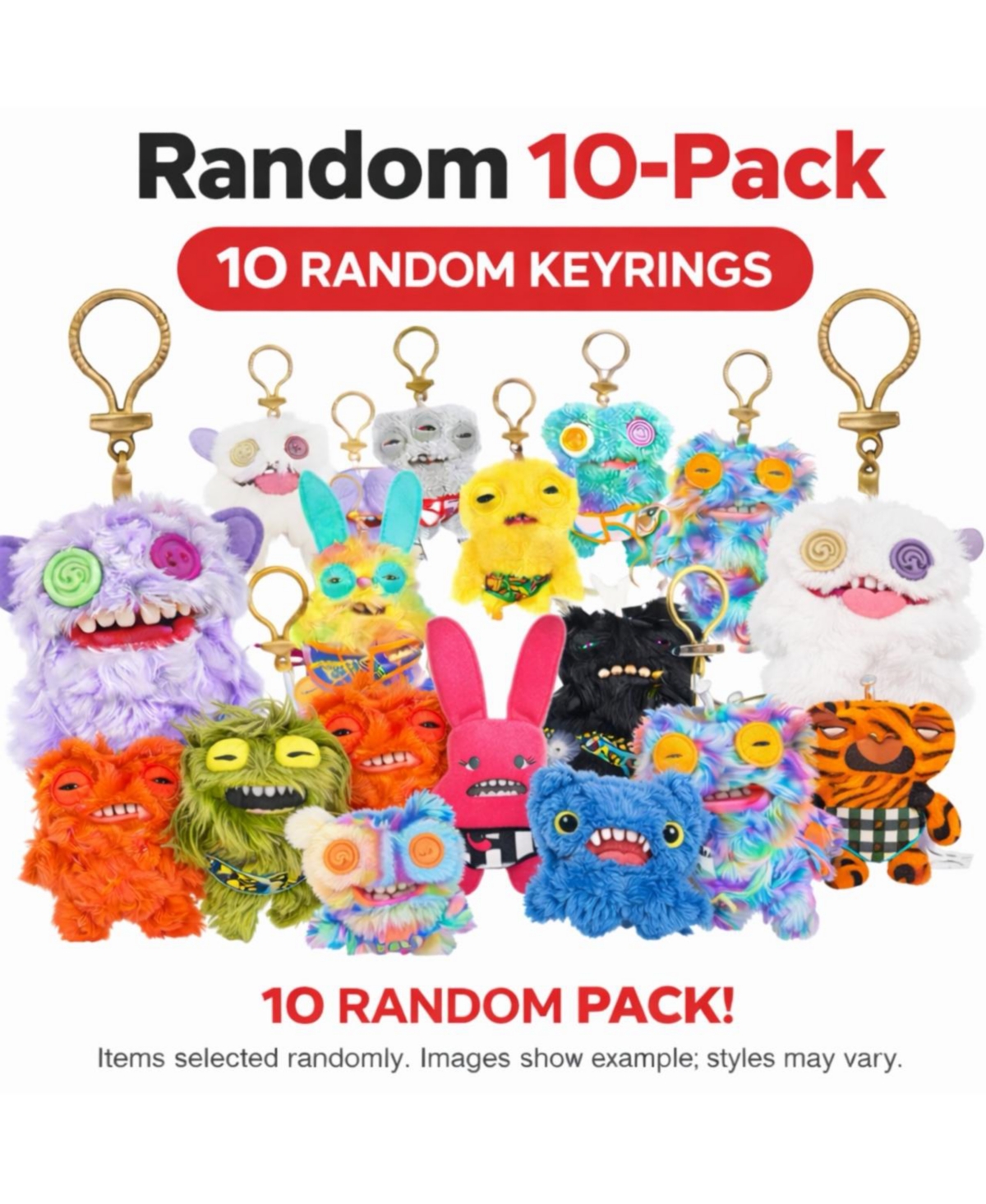 Click here for Fuggler Pack of 10 Zuru Fuggler Keyring 5 Inch Plu... prices