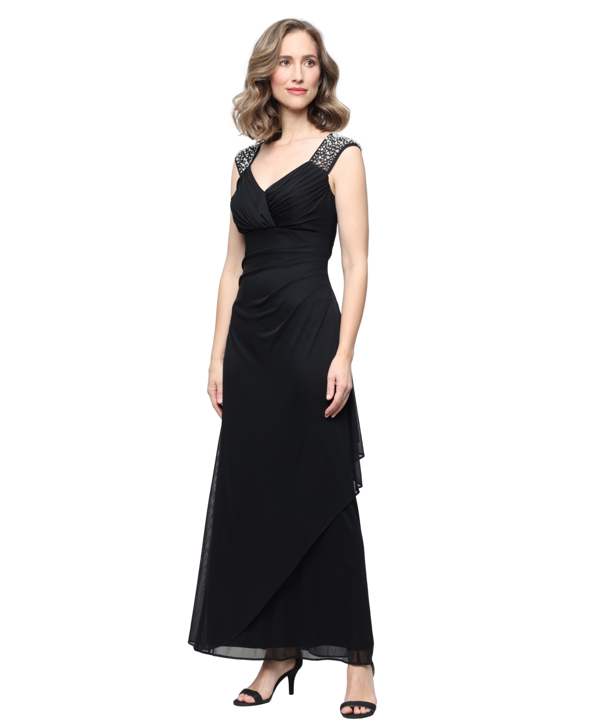 Click here for Alex Evenings Womens Empire Waist Dress - Black prices