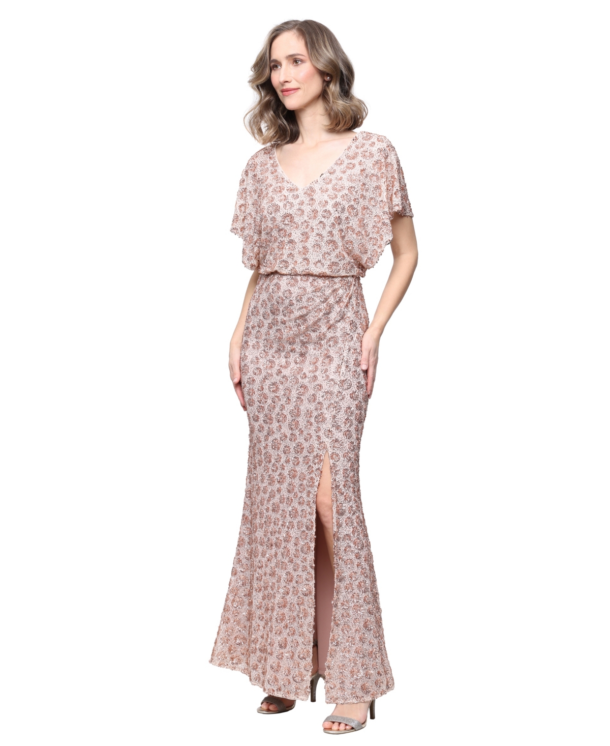 Click here for Alex Evenings Womens Sequin Blouson Dress - Rose G... prices