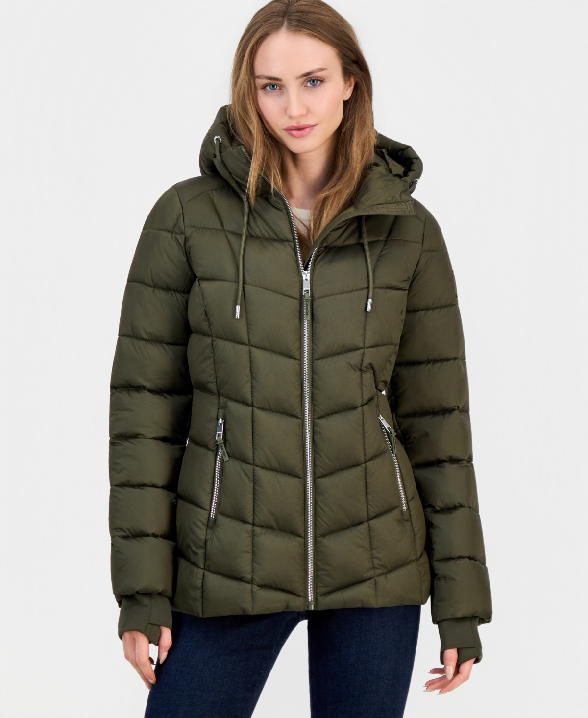 Click here for Calvin Klein Womens Packable Hooded Drawstring Puf... prices