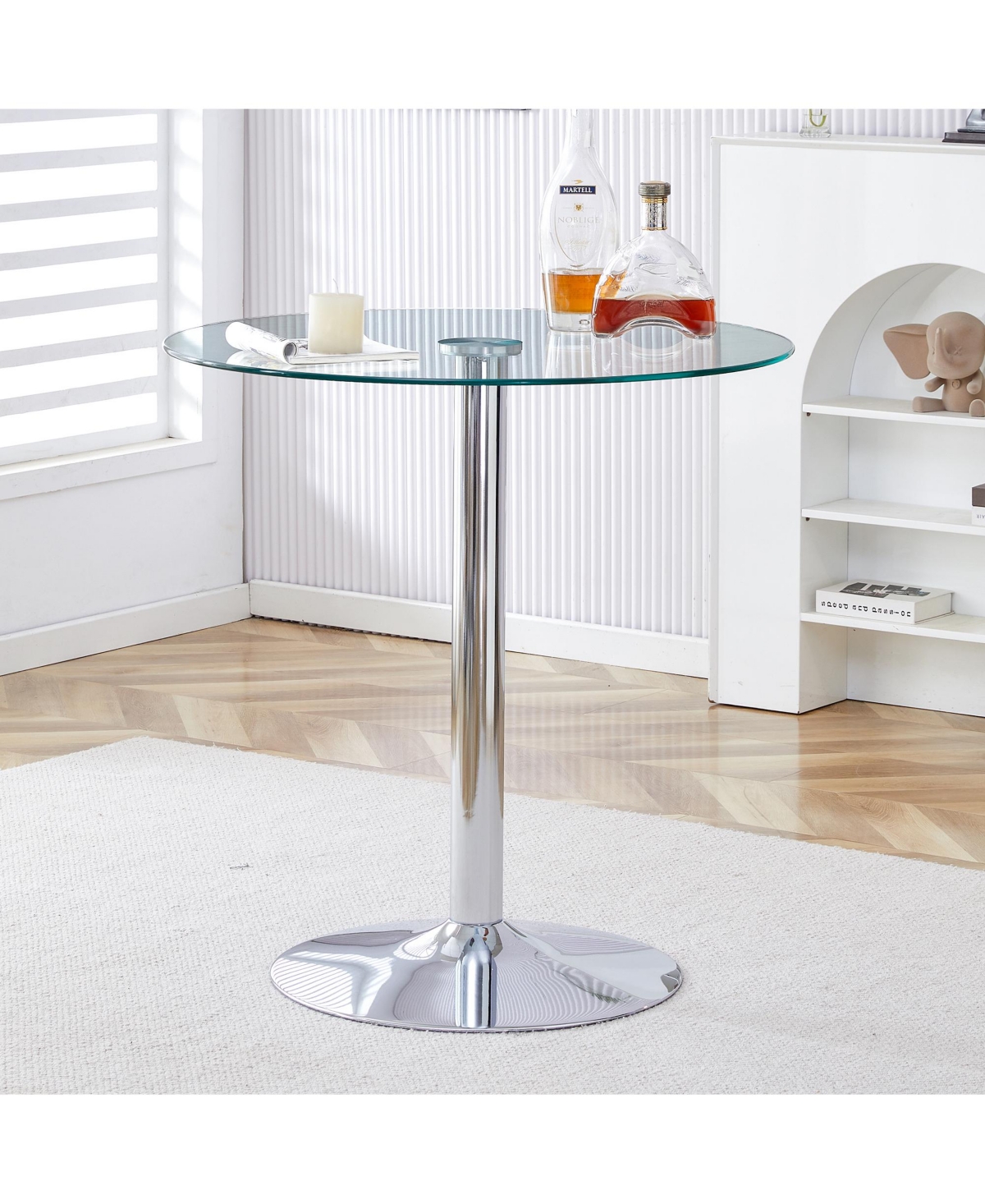 Click here for flynama 35 Round Glass Dining Table with Electropl... prices