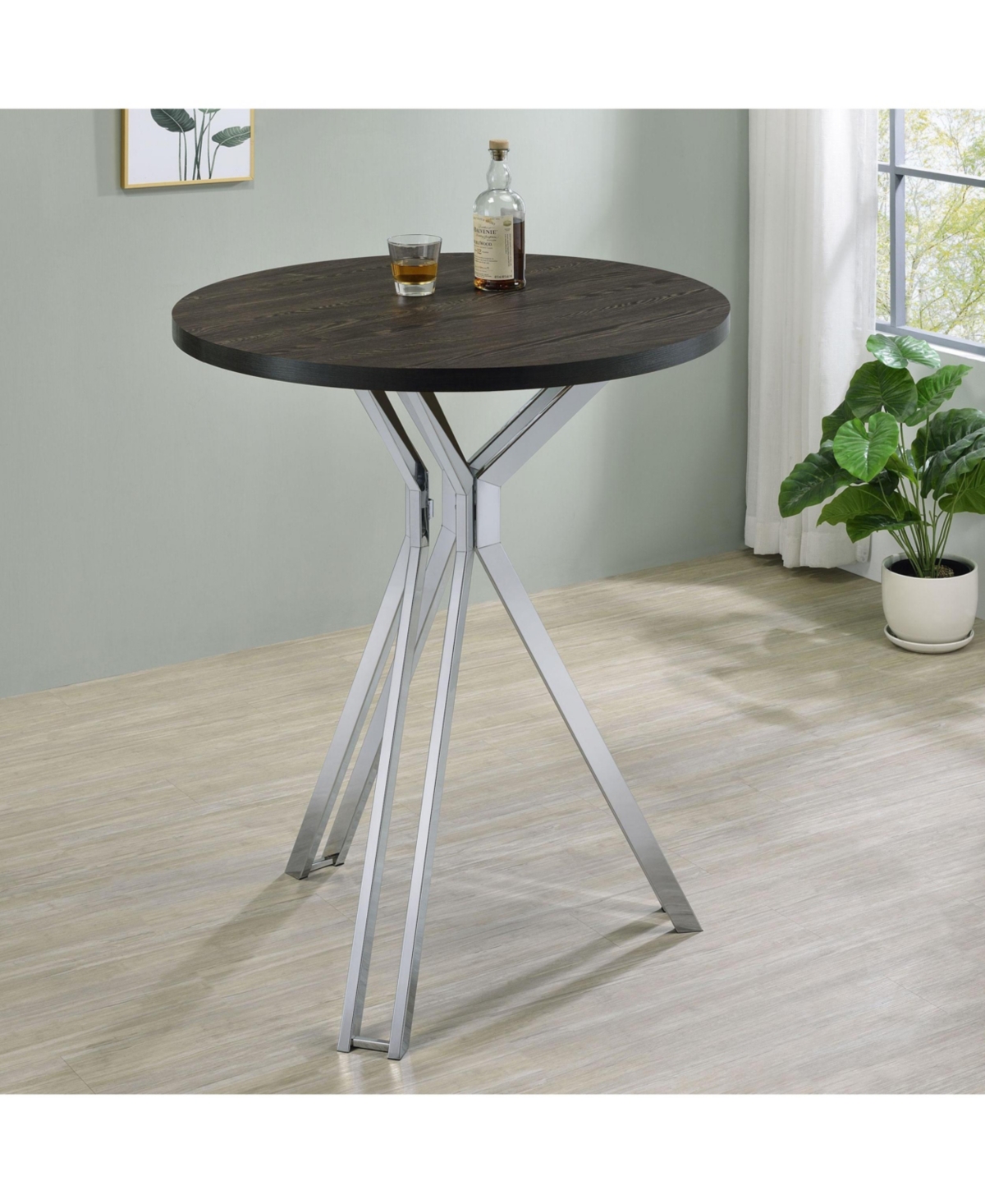 Click here for flynama Dark Oak 35 Round Pub Height Bistro Bar Ta... prices