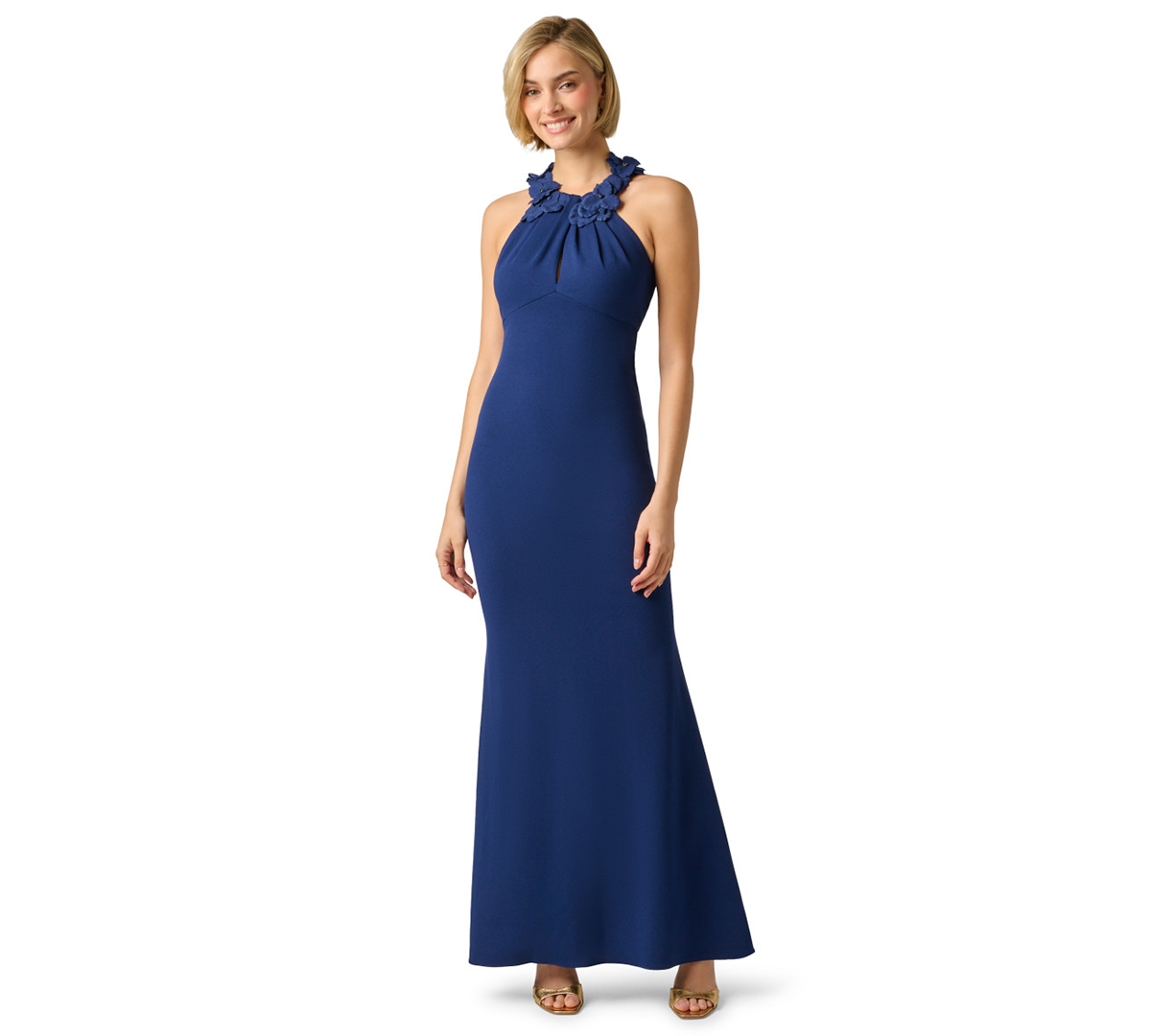 Click here for Adrianna Papell Petite Embellished Rosette Halter... prices