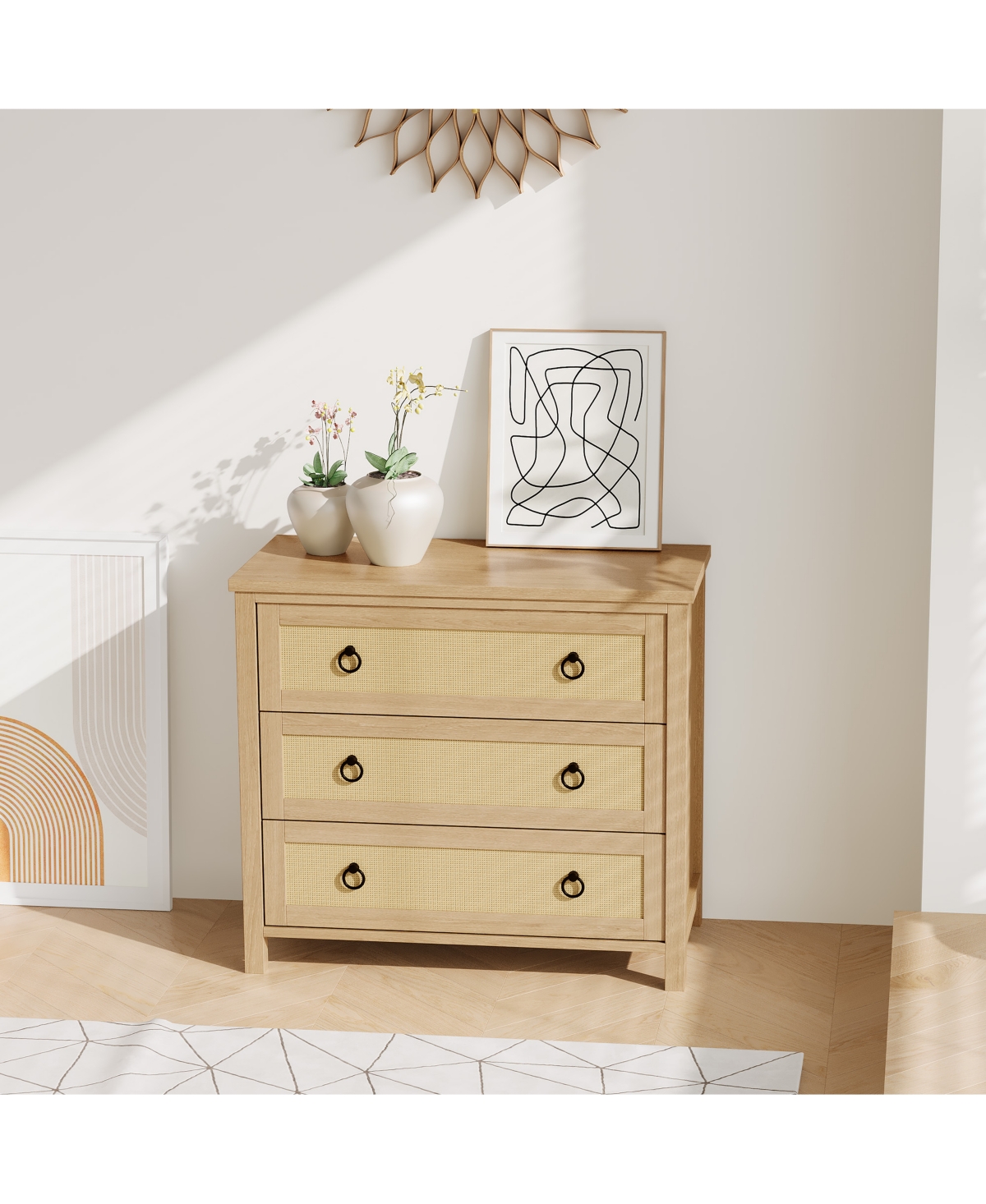 Click here for homfan 5 Drawer Tall Dresser  45 in Rattan Dresser... prices