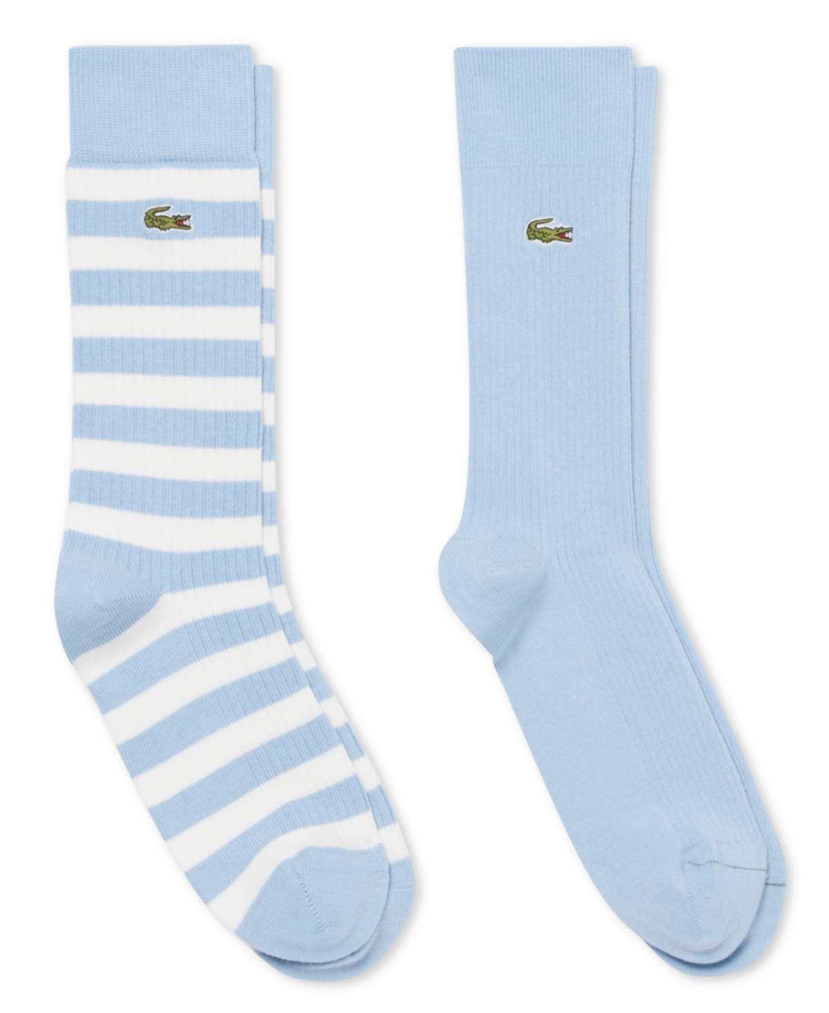 Click here for Lacoste Mens Fancy Crew Socks  2-Pack - Chambray/F... prices