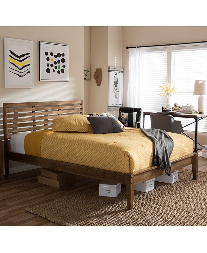 Furniture Sherlon Modern Queen Slatted Platform Bed - Macy's
