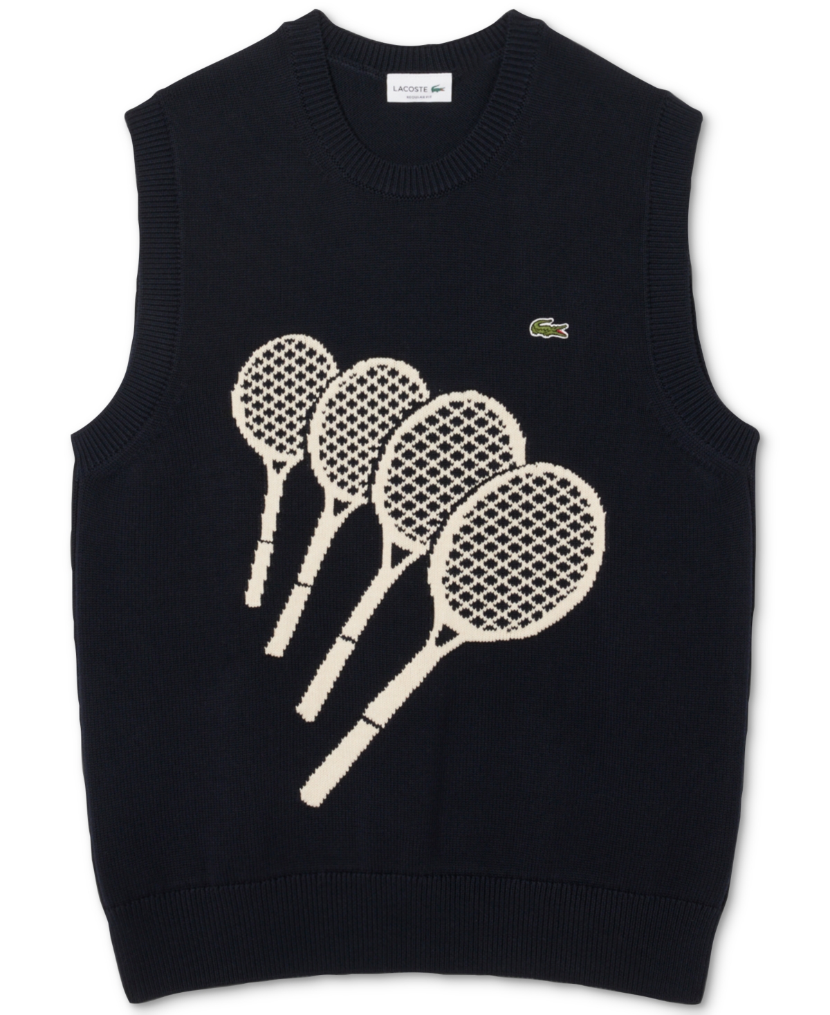 Click here for Lacoste Mens Tennis Racket Crewneck Sweater Vest -... prices