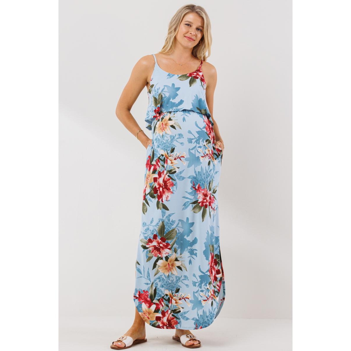 Click here for Hello Miz Maternity Floral Maxi Dress with Nursing... prices