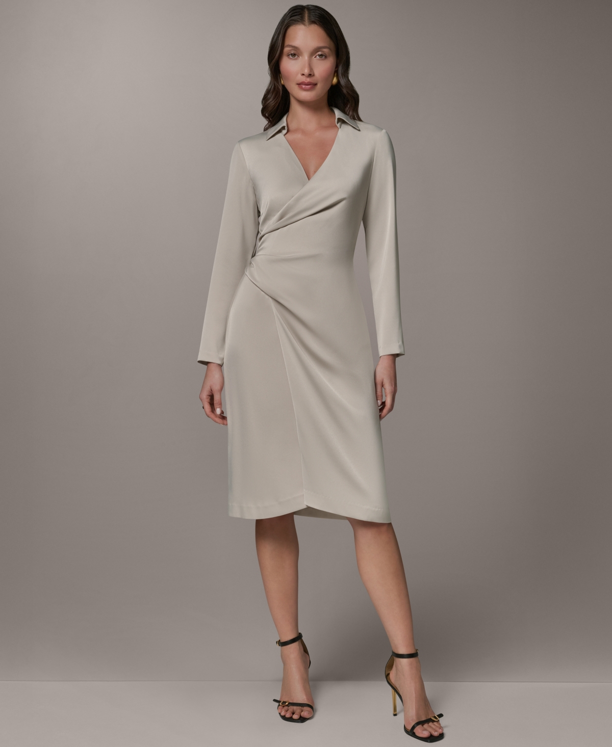Click here for Donna Karan New York Womens Long-Sleeve Satin Coll... prices