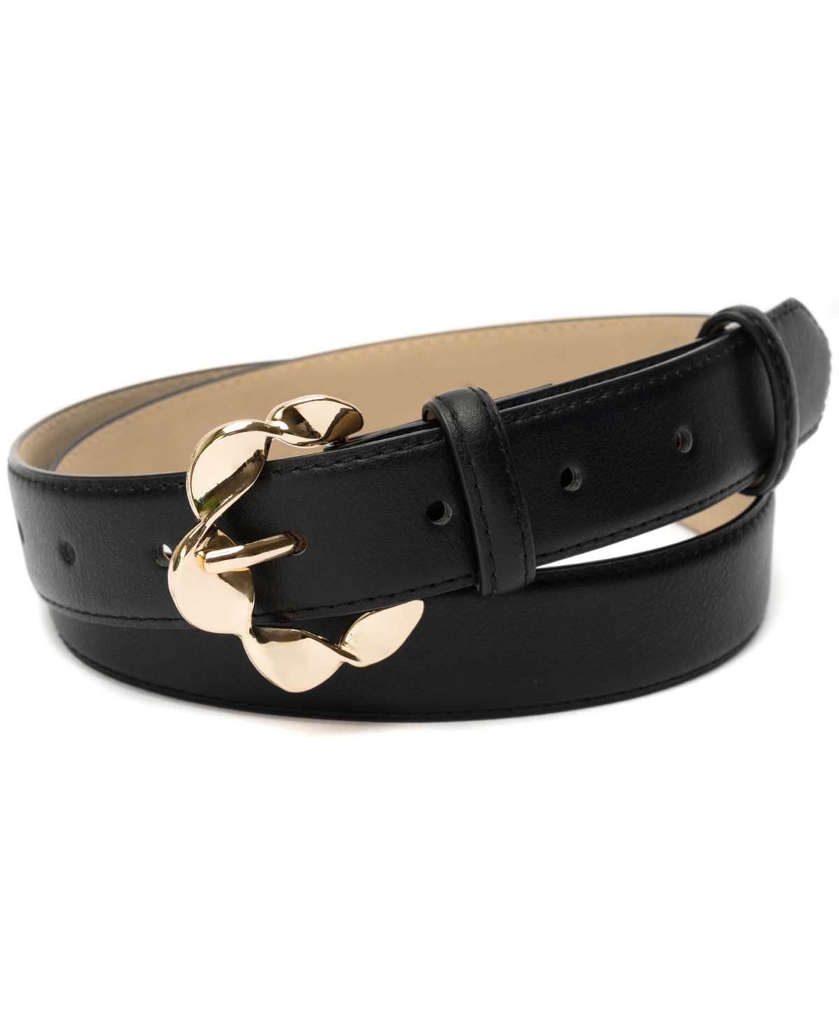 Click here for BCBGeneration Twisted Buckle Belt - Black Gold prices