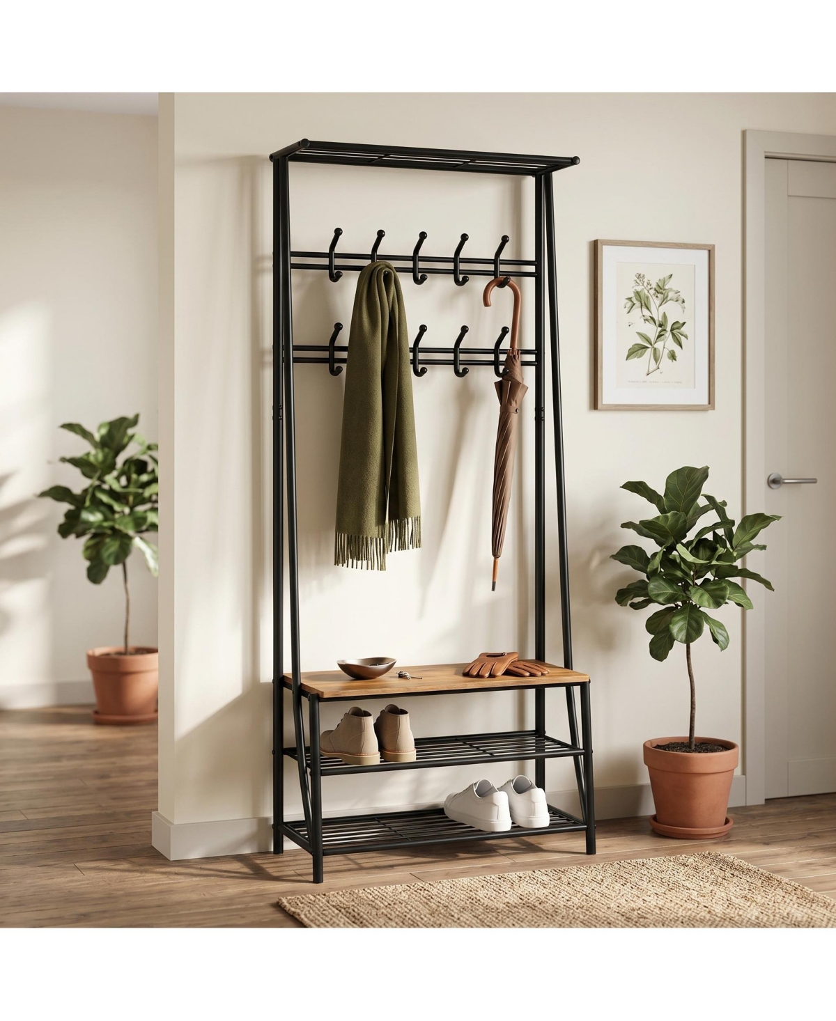Click here for homfan Space-Saving Entryway Hall Tree With Single... prices