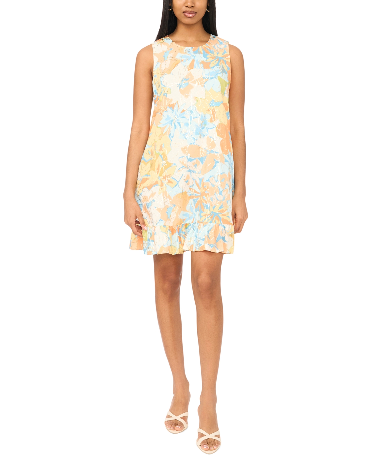Click here for Msk Womens Floral Shift Dress - Peach Cobbler prices