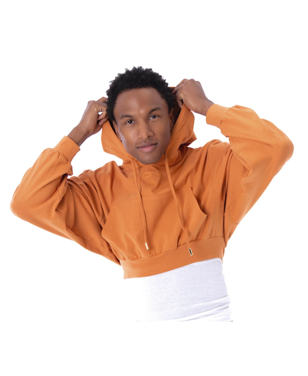 Click here for Dai Moda Mens Eco Crop Workout Hoodie - Rust prices
