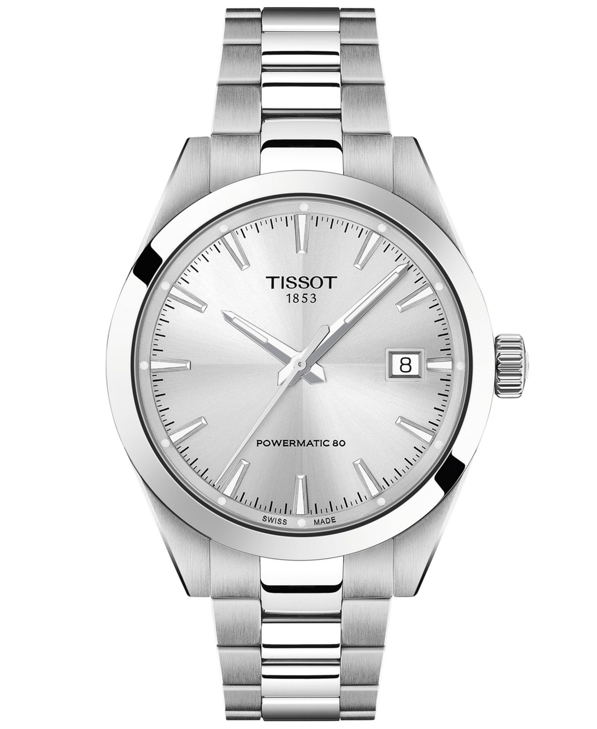 Click here for Tissot Mens Round Silver Stainless Steel Watch 38m... prices