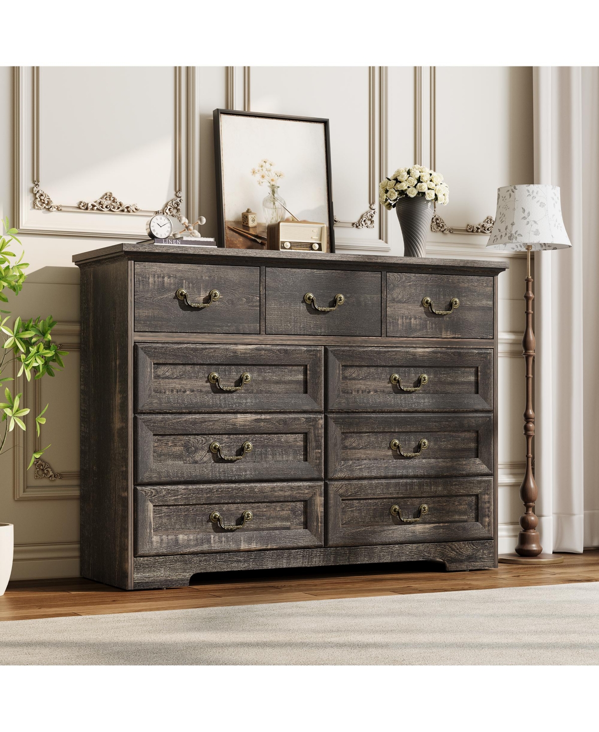 Click here for homfan Vintage 9-Drawer Wooden Dresser  47 Wide St... prices