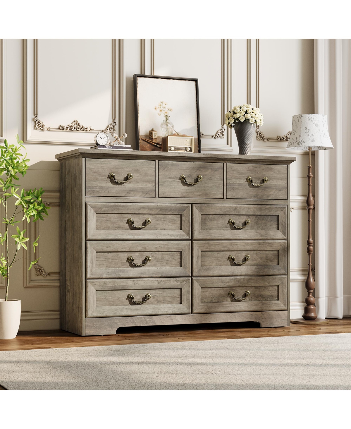 Click here for homfan Vintage 9-Drawer Wooden Dresser  47 Wide St... prices