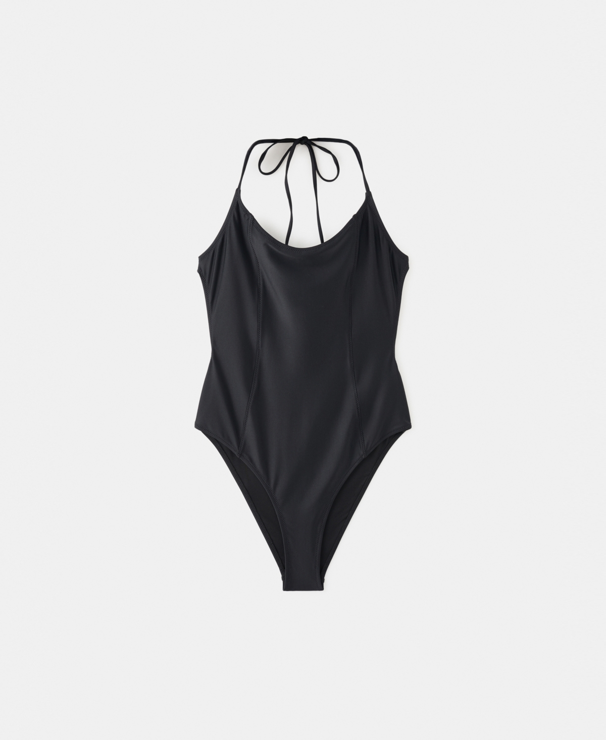 Click here for Mango Womens Seam Detail Halter Swimsuit - Black prices