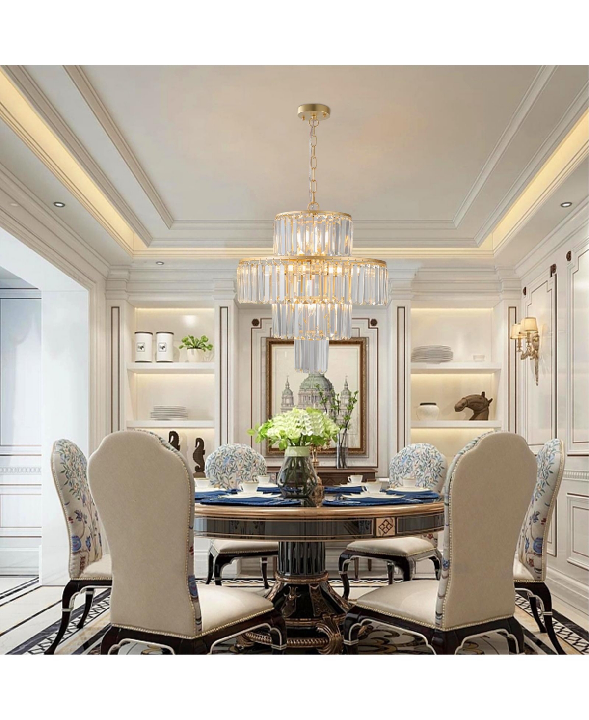 Click here for Clihome Modern Crystal Chandelier  4-Tier Design C... prices
