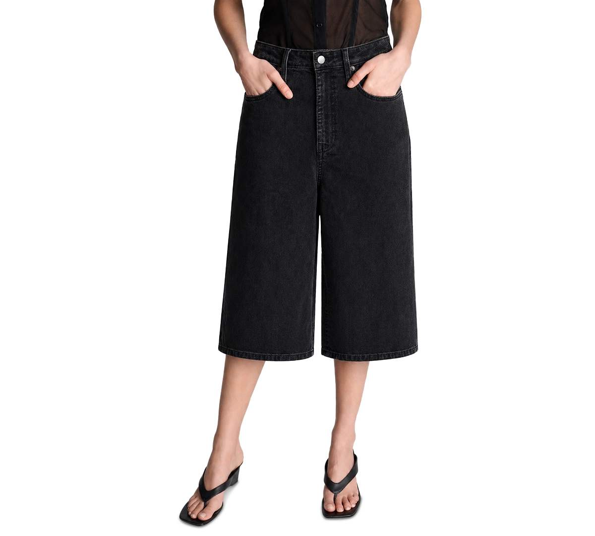 Click here for Kenneth Cole Womens Wide-Leg High-Rise Shorts - Ni... prices