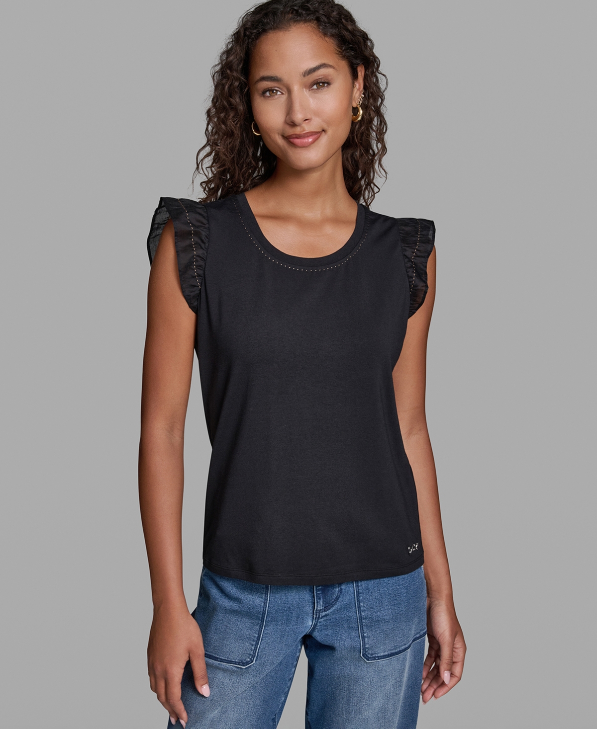 Click here for Karl Lagerfeld Paris Womens Sleeveless Ruffle Knit... prices