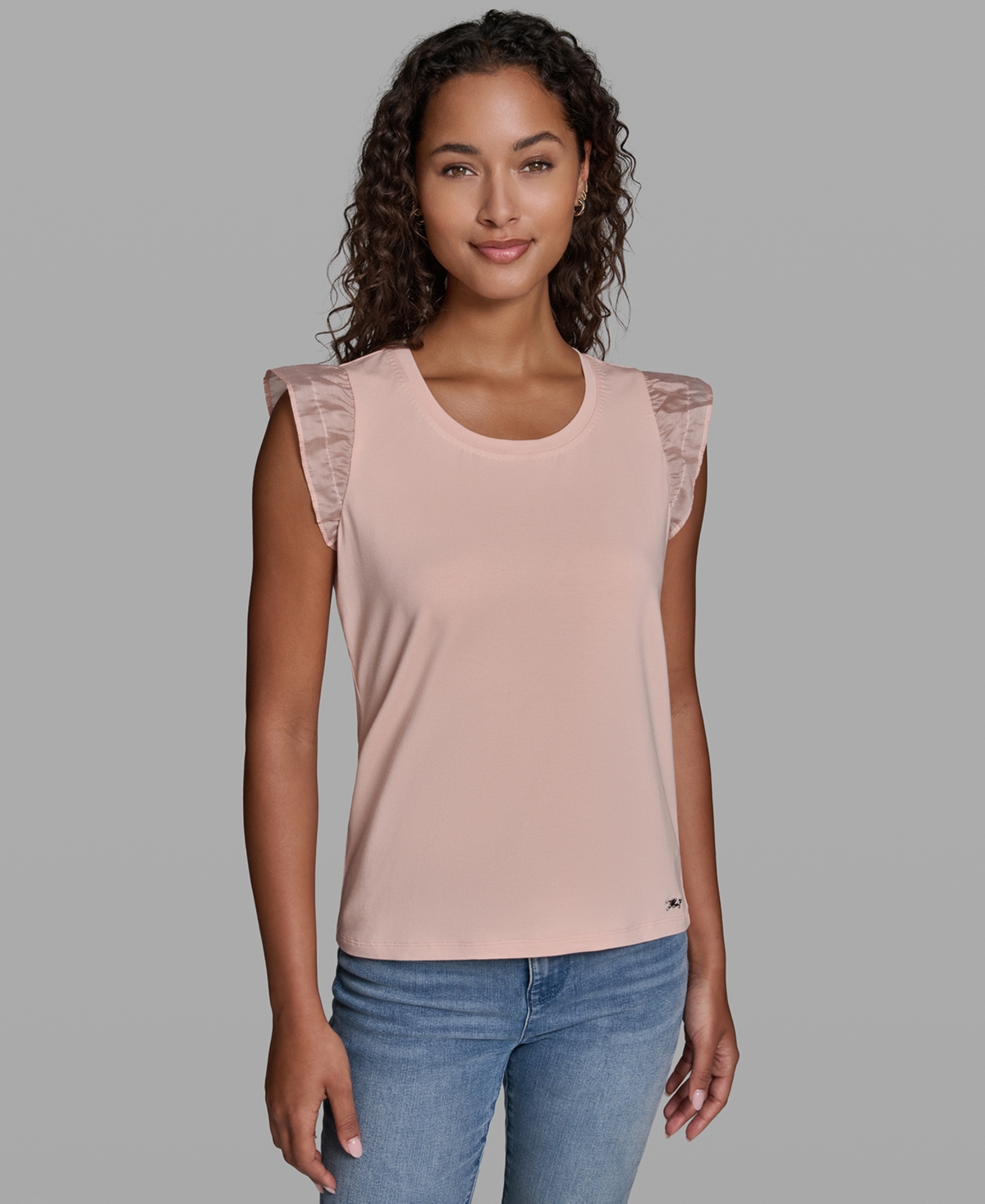 Click here for Karl Lagerfeld Paris Womens Sleeveless Ruffle Knit... prices