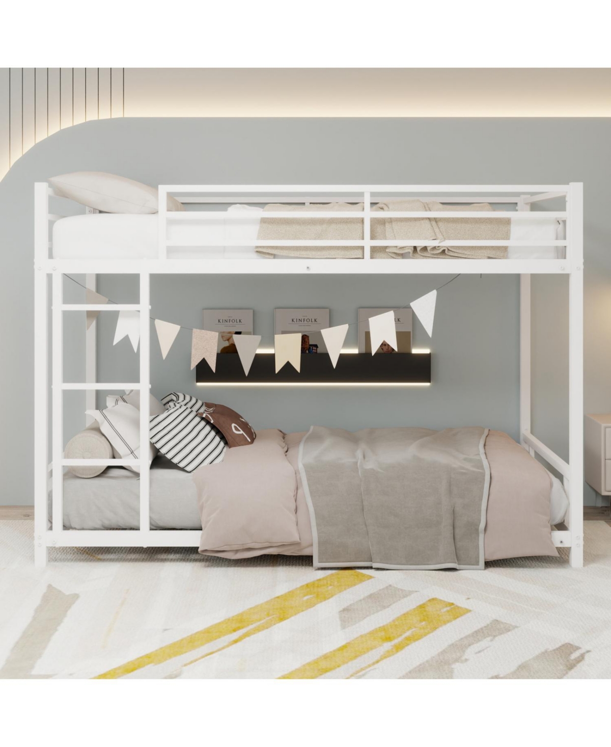 Click here for Rainsken Metal Bunk Bed Metal Low Profile Bunkbed... prices