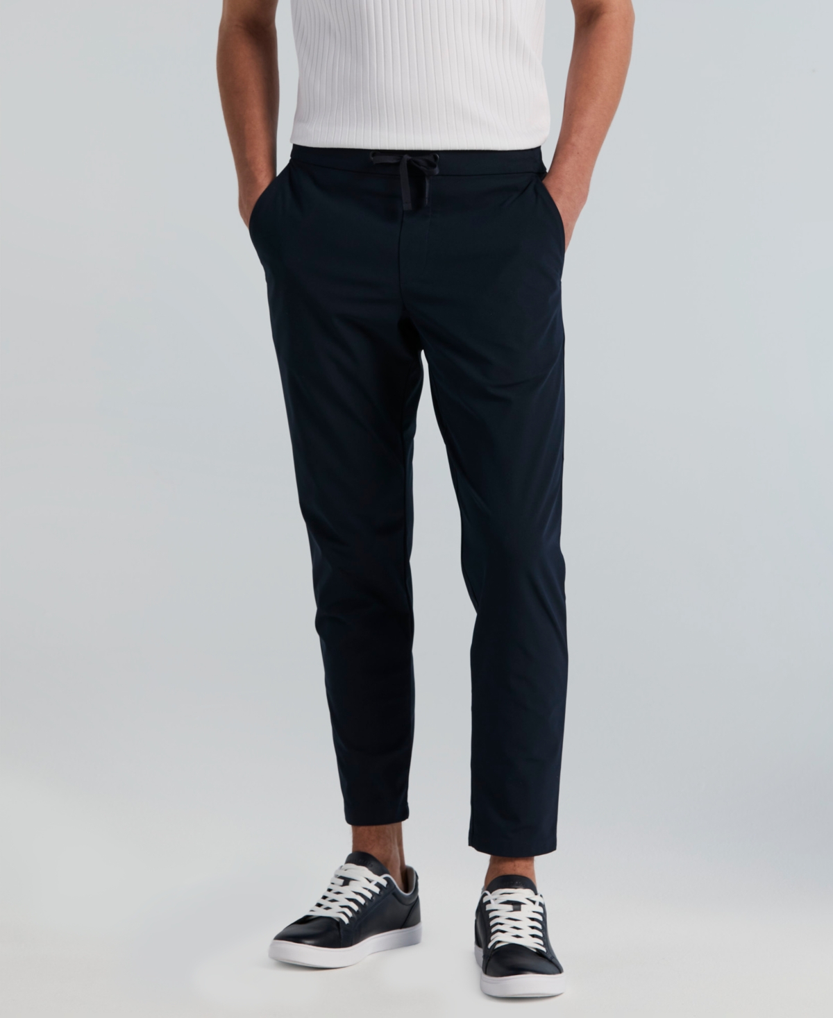 Click here for Perry Ellis Mens Slim Tapered Drawstring Pants - D... prices
