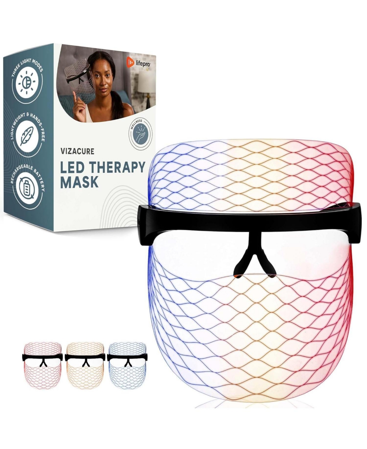 Click here for LifePro VizaCure Led Face Mask for Light Therapy -... prices