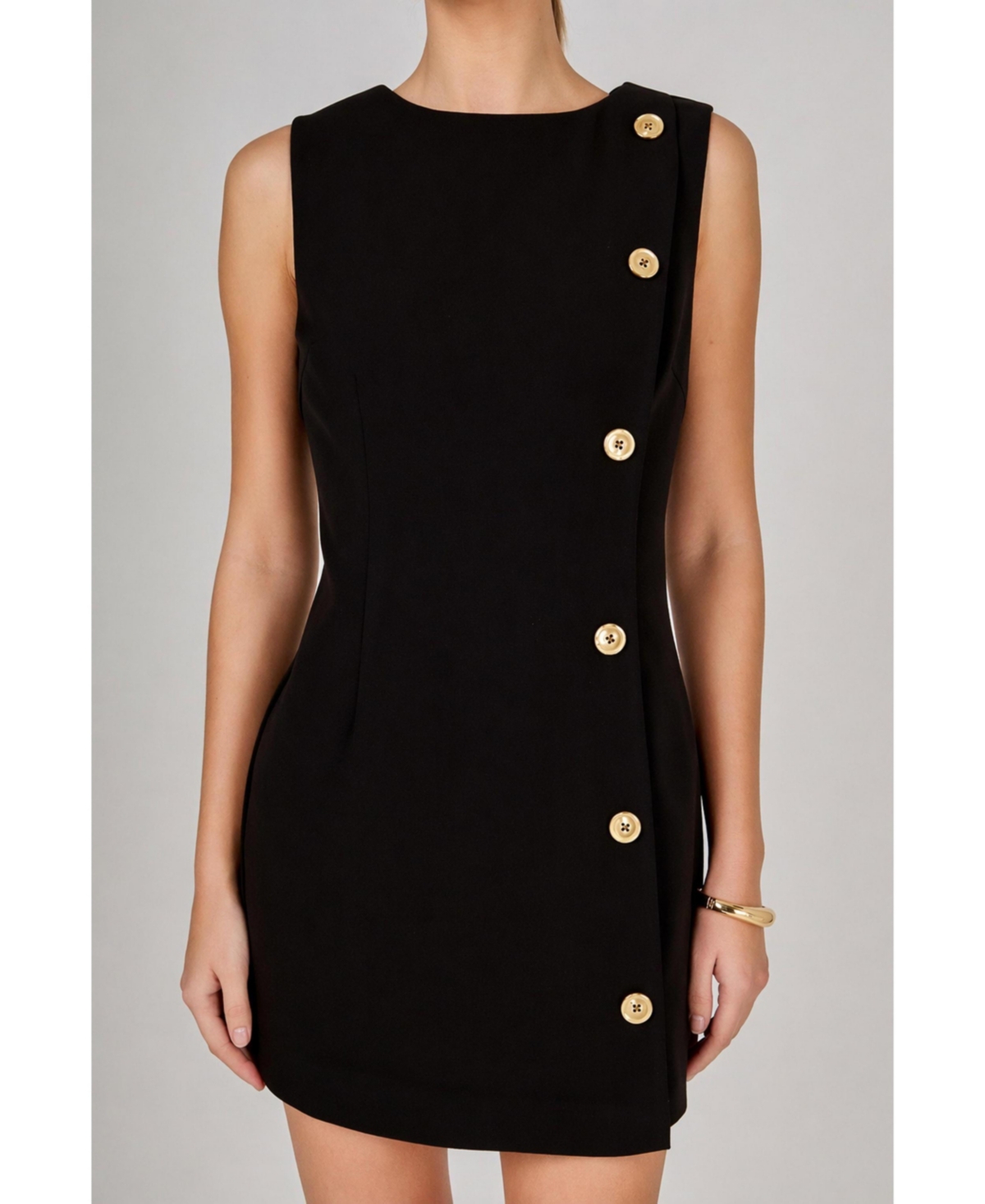 Click here for endless rose Womens Boat Neck Buttoned Mini Dress... prices