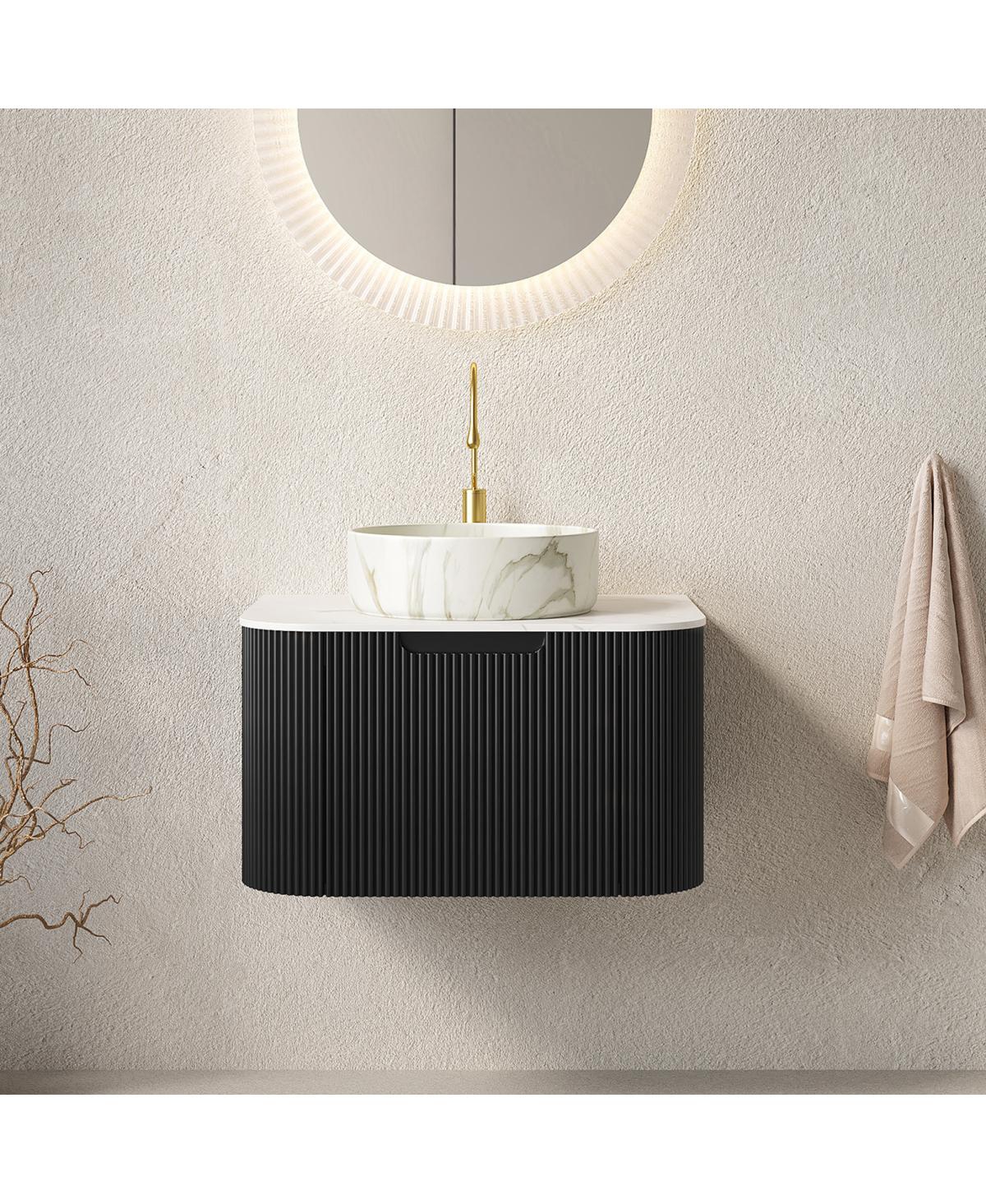Click here for Sillysis Wall Mounted Bathroom Vanity with Carrara... prices
