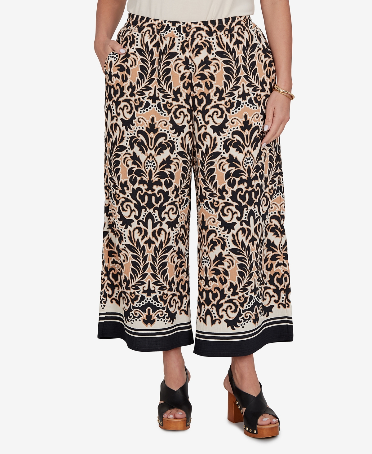 Click here for Ruby Rd. Plus Size Damask Textured Elastic Waist P... prices